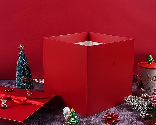 Elephant-package Medium Gift Box with Lids, Ribbon and Paper Filler, for Birthdays, Christmas, Valentine's Day, Present Packing - Collapsible, 8.7", 1 Pack, Red