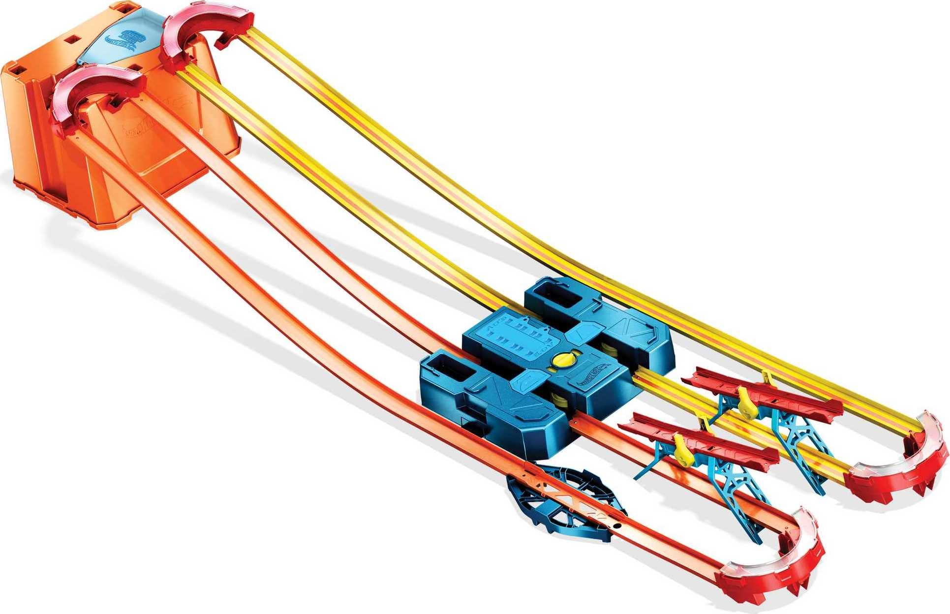 Hot Wheels Track Builder Unlimited Power Boost Box Compatible id Four Plus Builds 20 feet of Track Gift idea for Kids 6 7 8 9 10 and Older