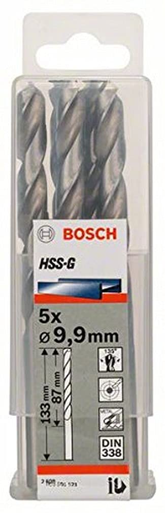 Bosch 2608585521 Metal Drill Bit Hss-G 9, 9mmx3.43inx5.24In 5 Pcs