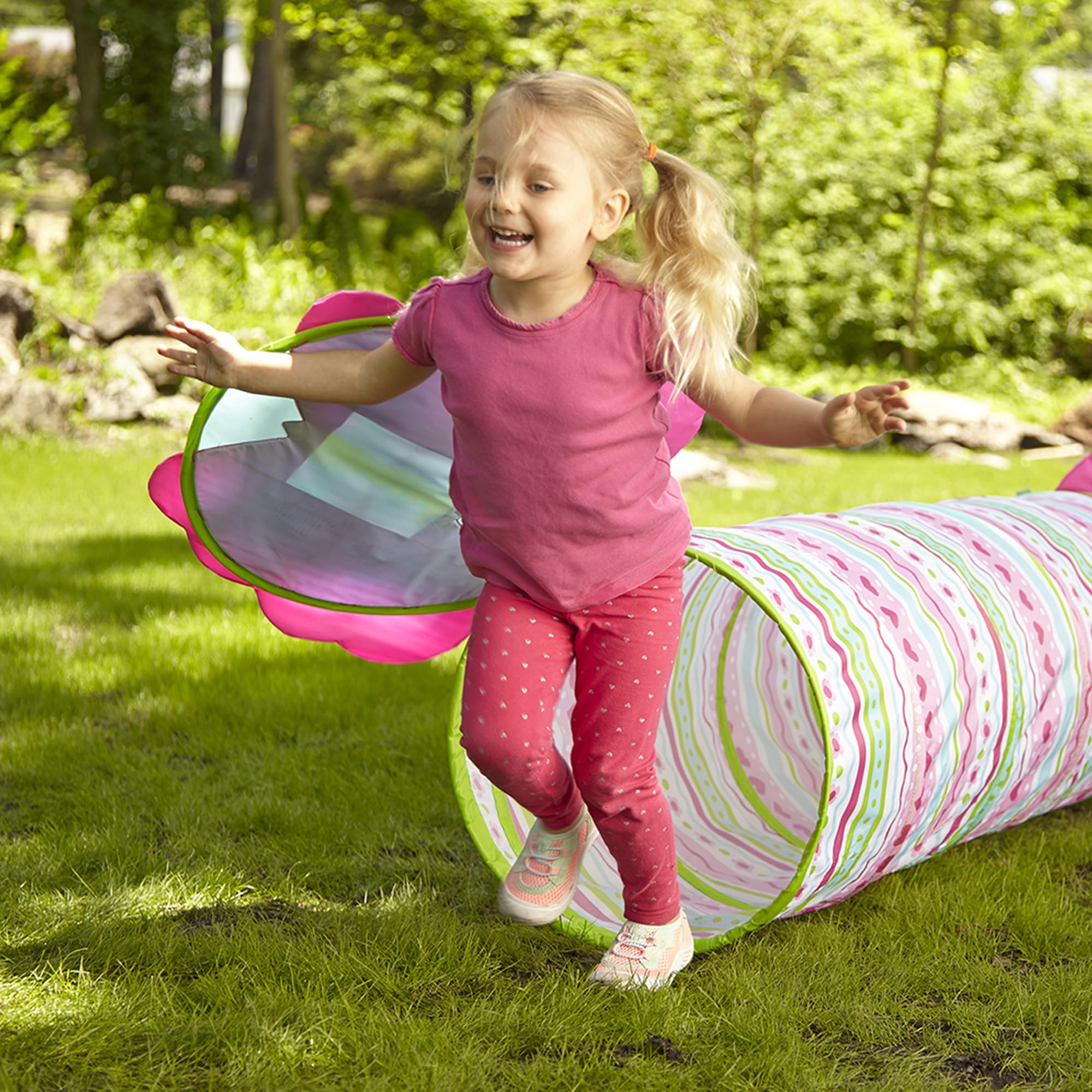 Melissa & Doug Sunny Patch Cutie Pie Butterfly Crawl-Through Tunnel (E-Commerce Packaging) - Indoor Outdoor Baby Tunnel Crawl Developmental Activity Toy