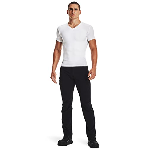 Under Armour Men's HeatGear Tactical V-Neck Compression Short-Sleeve T-Shirt , White (100)/Clear , X-Large