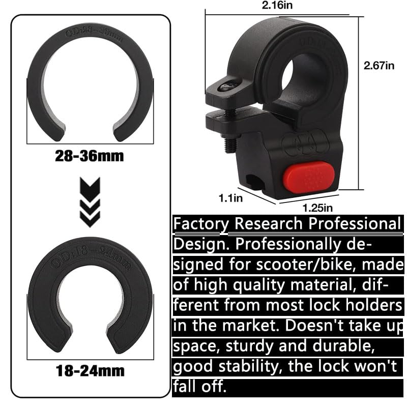 Bike Lock, E Scooter Lock 4-Digit Bike Combination Lock Compatible with Xiaomi M365/Pro2/Max/Ninebot/F Essential Scooter/Bicycle/Motor Lock Anti-Theft Ideal Lock 4ft Long with 12 Steel Bicycle Lock