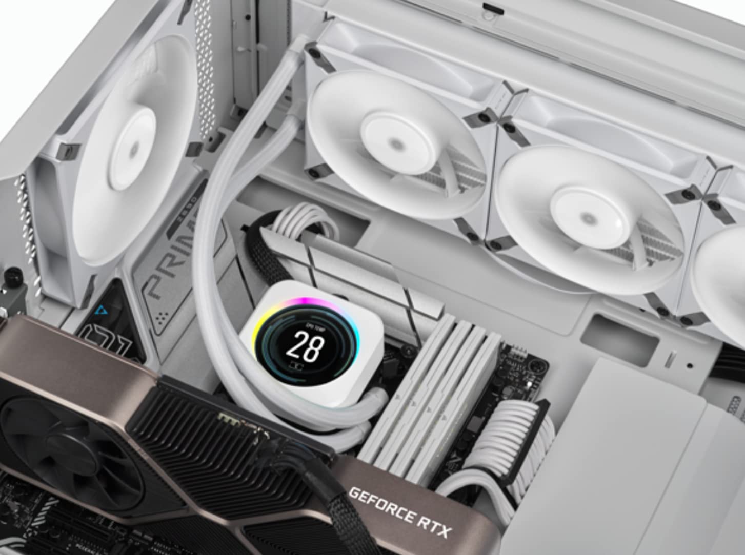 Corsair AF140 Elite, High-Performance 140mm PWM Fluid Dynamic Bearing Fan with AirGuide Technology (Low-Noise, Zero RPM Mode Support) Single Pack - White
