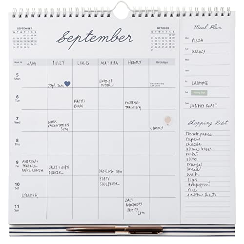 Busy B Mid Year Weekly Family Calendar August 2022 - August 2023 - Periwinkle. Meal Planner, Tear-Off Lists, Pocket and Pen (4087AMZ)