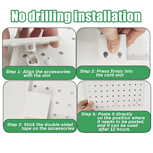 FMOACEN 6 Pcs Pegboard Wall Organizer Mount Display Pegboard Wall Panel Kits DIY Pegboard Tool Organizers for Garage Kitchen Living Room Bathroom Office