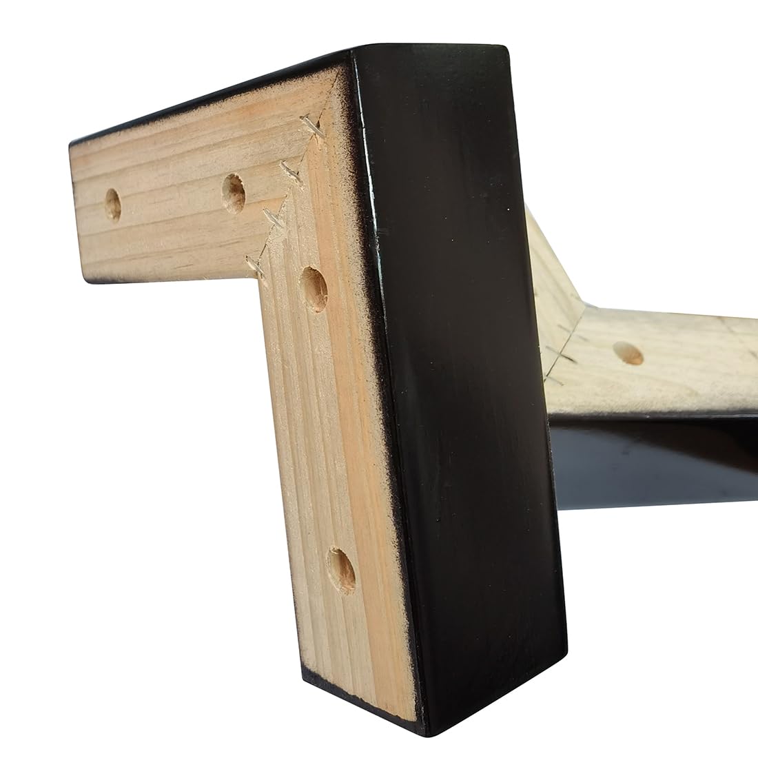 Btibpse 2 Inch Wooden Sofa/Bed Riser L Shaped Wood Furniture Legs/Couch Legs/Replacement Sofa Feet/Dresser Leg Set of 4 (L-Shaped, Black)