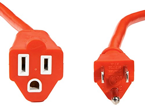 BLACK+DECKER 3-in-1 Electric Leaf Blower, Leaf Vacuum, Mulcher (BEBL7000) & Amazon Basics 50-Foot 3-Prong Vinyl Indoor/Outdoor Extension Cord - 13 Amps, 1625 Watts, 125 VAC, Orange