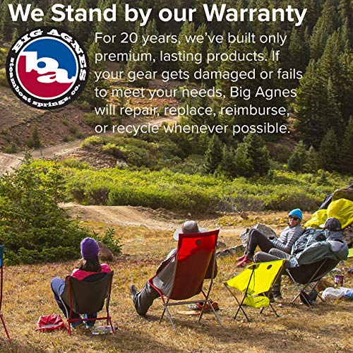 Big Agnes Big Six Camp Chair - High & Wide Camping Chair with Aircraft Aluminum Frame, Blue/Gray