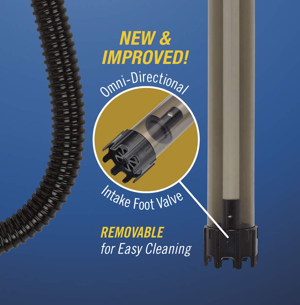 Underhill Siphon Suction Water Pump with Hand Manual Plunger 36" Length with 72" Outlet Hose, For Irrigation, Sprinkler, Fluid Transfer, Super High Capacity Water Removal, Big Gulp Pro, A-G3672CK