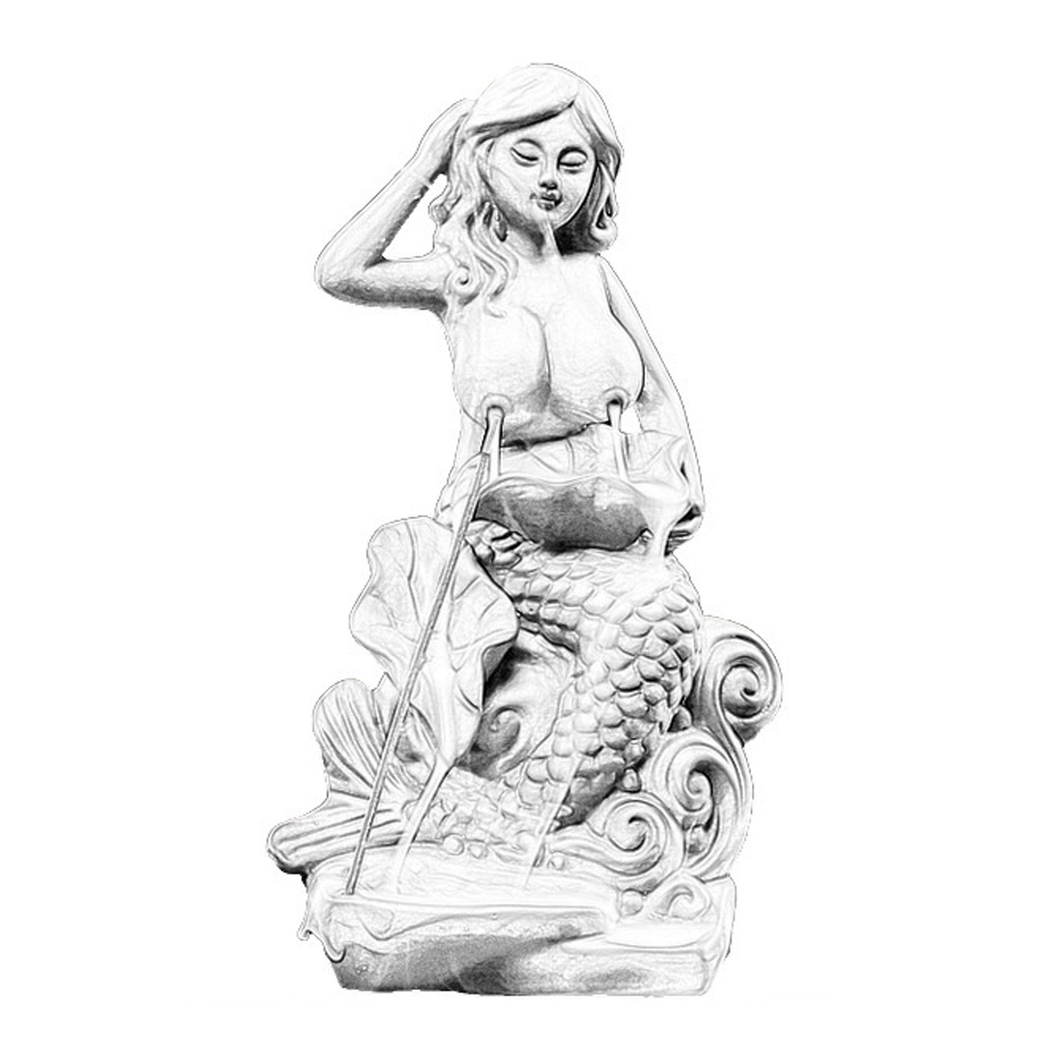 Zen Garden Ceramic Mermaid Incense Holder Backflow Incense Burner Incense Cones Stick Holder, Ideal for Yoga Room, Home Decoration 3.15''X2.76''X6.9''