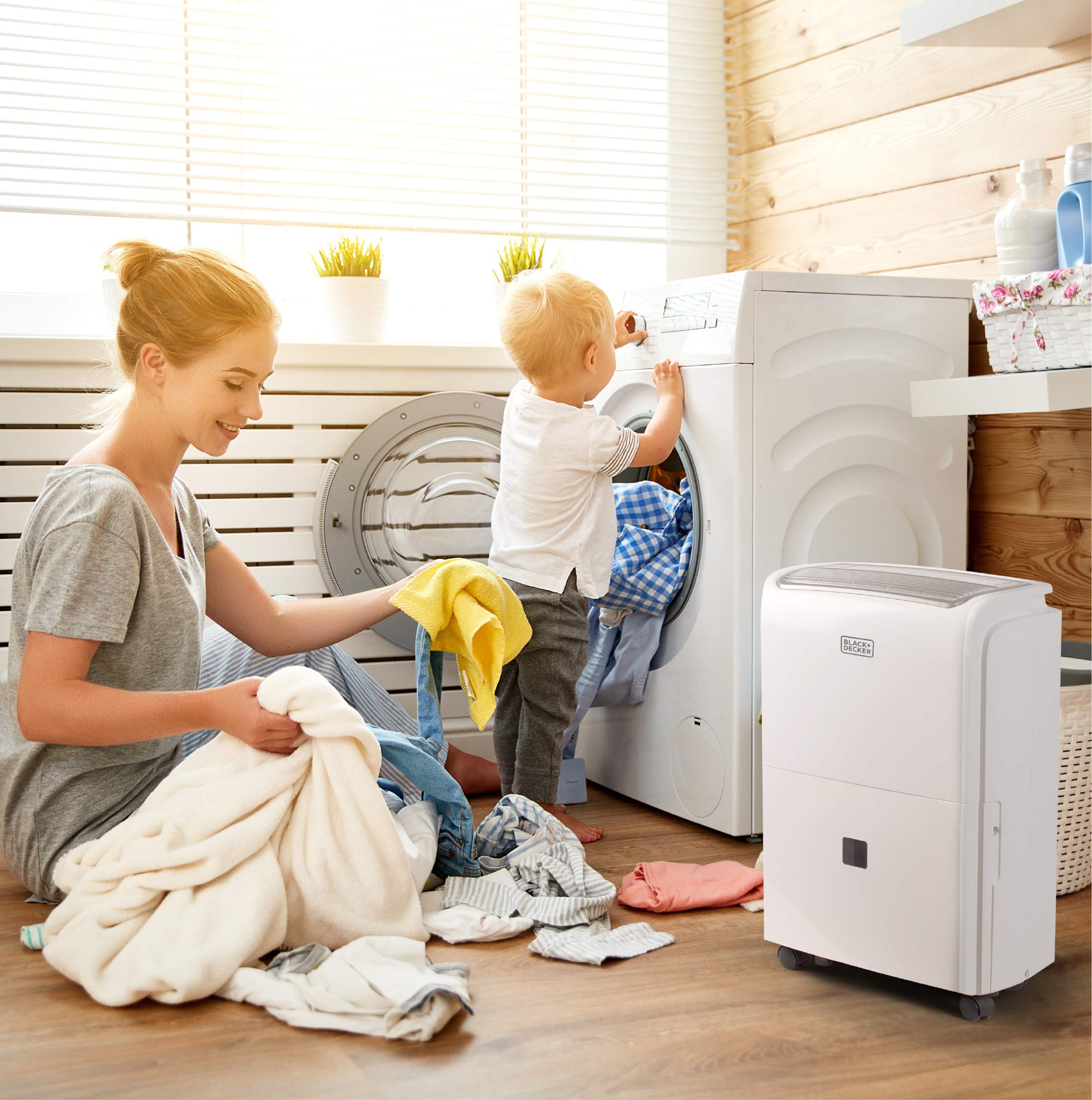 BLACK+DECKER 4500 Sq. Ft. Dehumidifier with Drain Pump for Extra Large Spaces and Basements, Energy Star Certified, BDT50PWTB