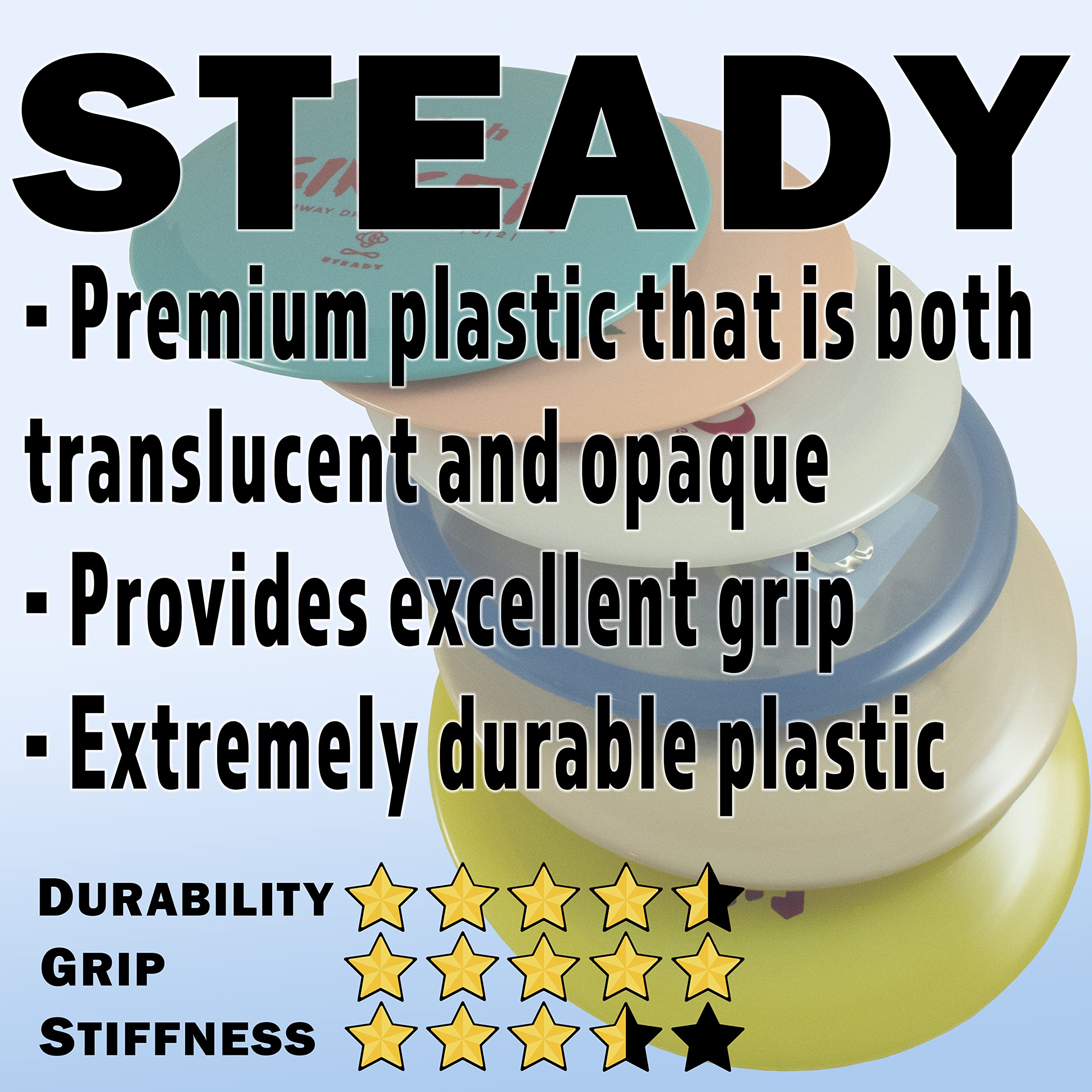 Clash Discs Cookie in Steady Plastic | Stable to Overstable Fairway Driver [Color Shade & Stamp Color May Vary] (173-176 Grams, Yellow)