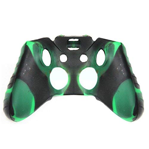 OSTENT Colorful Soft Silicone Protective Case Cover for Microsoft Xbox One Controller - Color Green and Black
