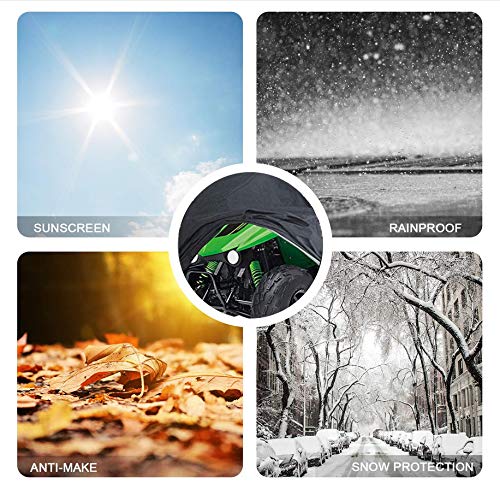 Indeed BUY ATV Cover Waterproof, 420D Heavy Duty Ripstop Material Black Protects 4 Wheeler From Snow Rain or Sun,102'' x44'' x 48''