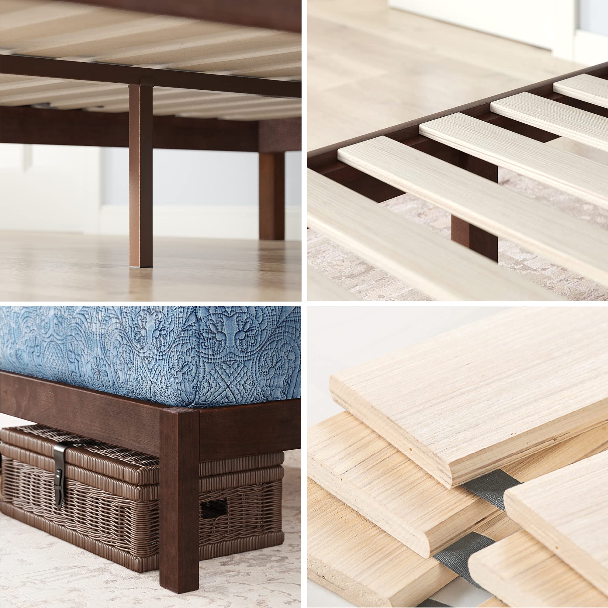 ZINUS Adrian Wood Rustic Style Platform Bed with Headboard, No Box Spring Needed, Wood Slat Support, King
