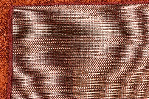 Unique Loom Autumn Collection Modern Contemporary Casual Abstract Area Rug, Rectangular 5' 0 x 8' 0, Terracotta/Burgundy Border