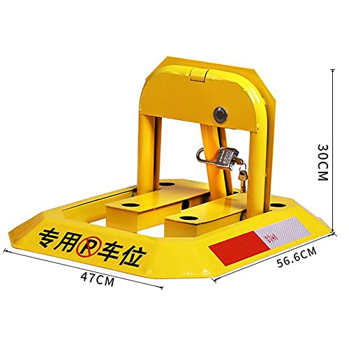 Folding Parking Barrier Removable Parking Space Lock,Car Park Driveway Guard Saver,Manual Parking Blocker,Anti-Pressure Parking Lock W/Reflective Markers