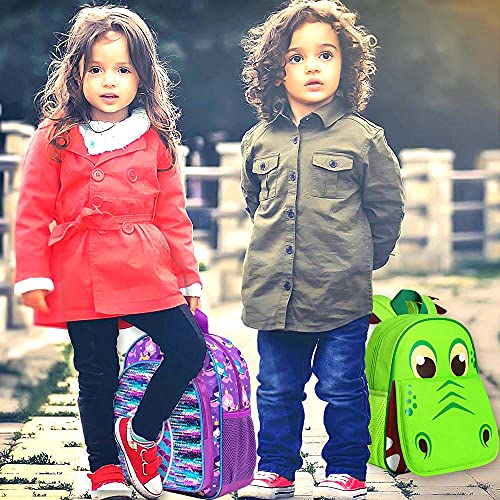 gxtvo Mermaid Backpack for Girls, Toddler Sequin Preschool Bookbag, 12" Cute Cartoon Animal School Bag