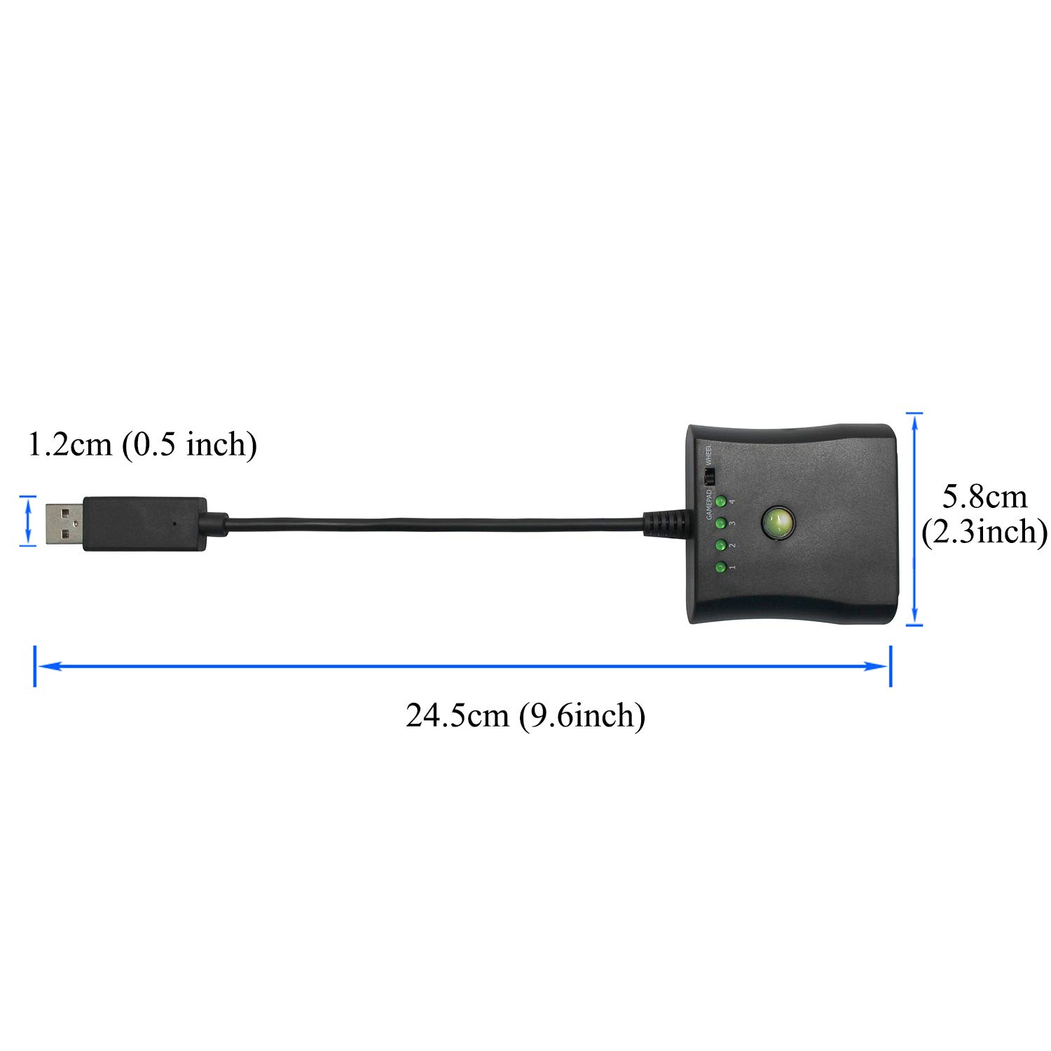 OSTENT PS2 to Xbox 360 Controller/Wheel/Dance Pad Adapter Converter for Microsoft Xbox 360