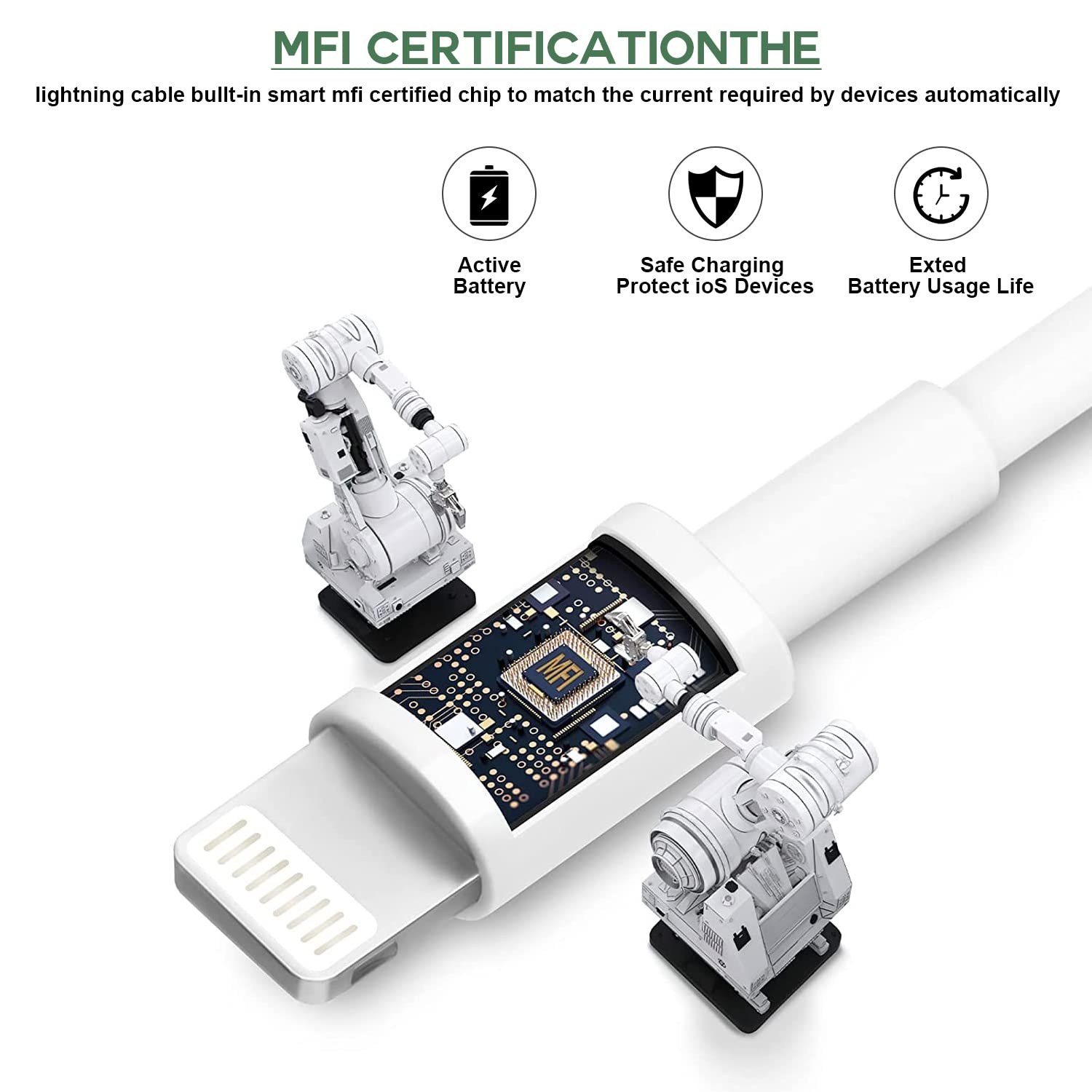 iPad Charger iPhone Charger, 2-Pack 【Apple MFi Certified】 12W Charger iPad Foldable Portable Travel Plug with 3.3FT Lightning Cable Compatible with iPhone, iPad, iPad Mini 1/2/3/4/5, iPad Air 1/2/3