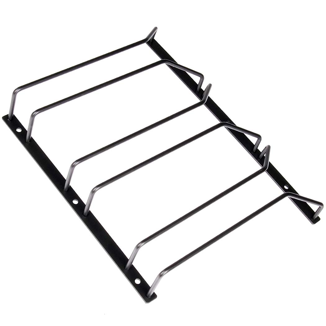 Dianoo 24CM Wine Glass Rack Under Cabinet Black, Stemware Rack, Wire Hanging Rack, Wine Glass Holder With Screws, 3 Rows