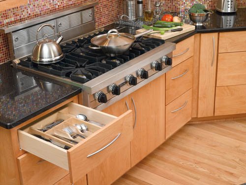 Cut-To-Size Insert Wood Cutlery Organizer for Drawers - 4WCT-1 - 14-5/8"W x 22"D x 2-7/8"H - Natural