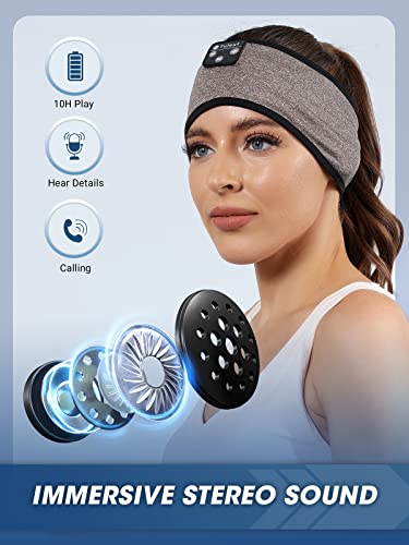 Fulext Sleep-Headphones-Bluetooth-Sleeping-Headband - Sleeping Headphones for Side Sleeper, Elastic Music Band Cozy ASMR Wireless Eye Mask Valentines Day Gifts for Her Him Wife Husband Women Men