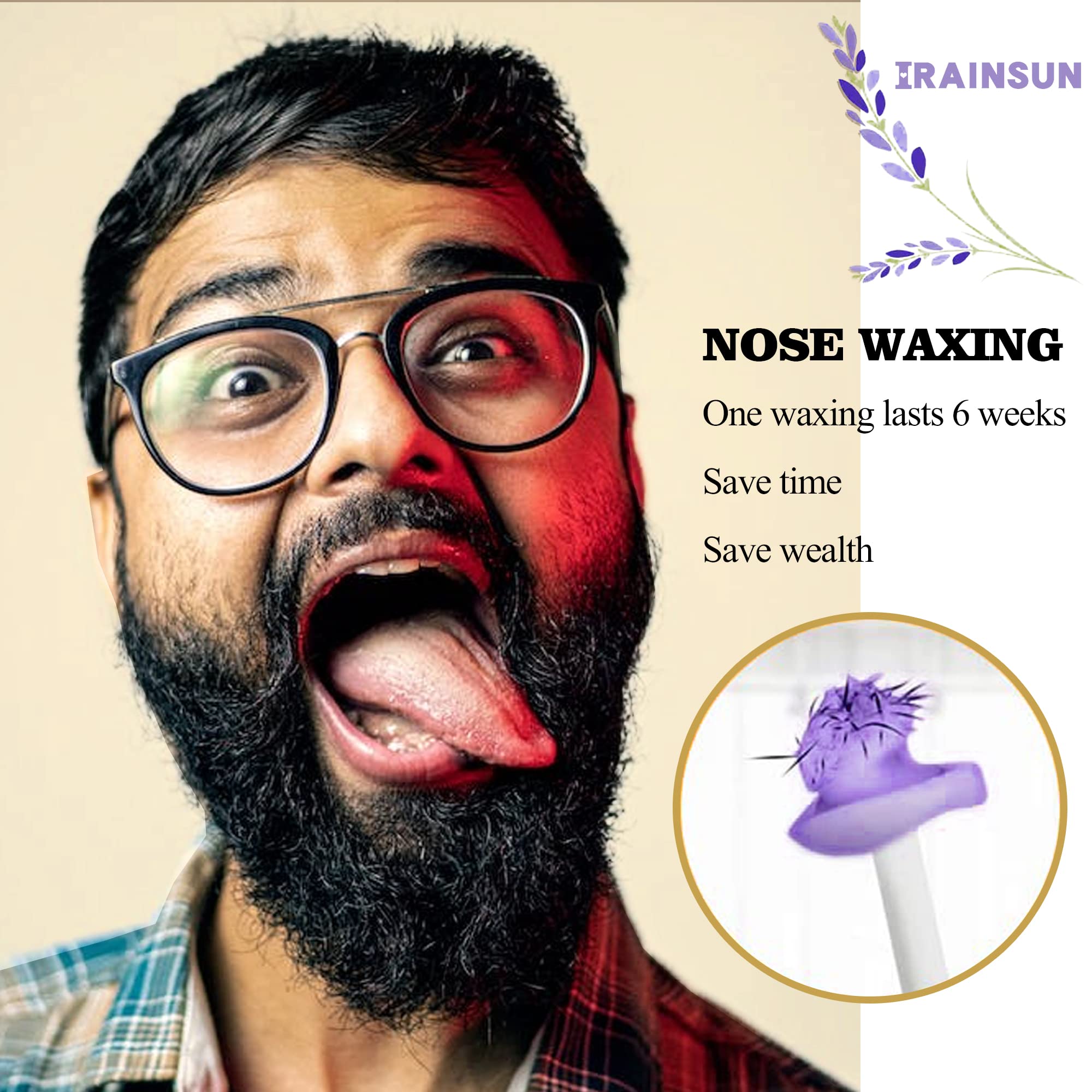 IRAINSUN Waxing Kit for Women Man, Wax Warmer for Hair Removal, Waxing Machine Easy to use Accessories Complete