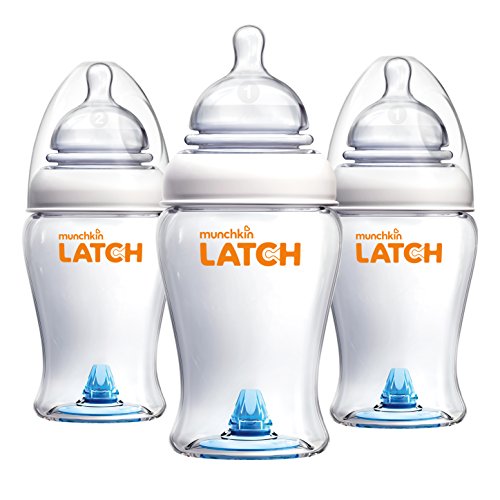 Munchkin® Latch™ Anti-Colic Baby Bottle with Ultra Flexible Breast-like Nipple, BPA Free, 8 Ounce, 3 Pack