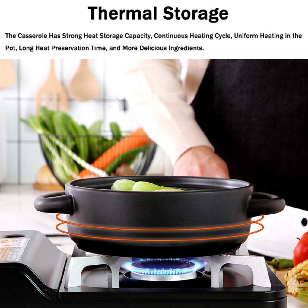 MYYINGBIN 1.5Liter Moroccan Tagine Pot Clay High Temperature Resistance Anti-Scalding Handle Slow Cooker Smooth Glazed Surface, A