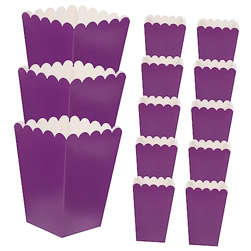 UPKOCH 50pcs Popcorn Boxes Popcorn Popcorn Box Snack Box Cookie Container Candy Snack Box Popcorn Favor Boxes Popcorn Bowls Movie Theater 250g White Cardboard Purple Popcorn Cup Mini