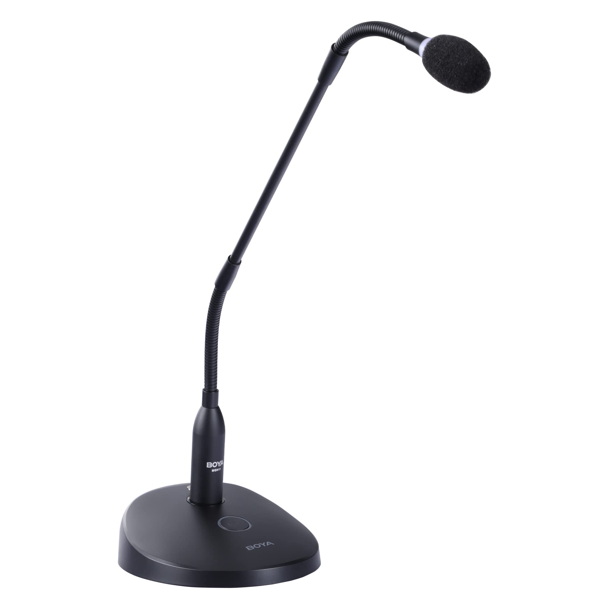 BOYA 18" Gooseneck Condenser Microphone with Desktop Base, LED Indicator - Podium Microphone for Conference Meeting Video Live Streaming Lecture Speech Podcast (XLR Interface BY-GM18CB)