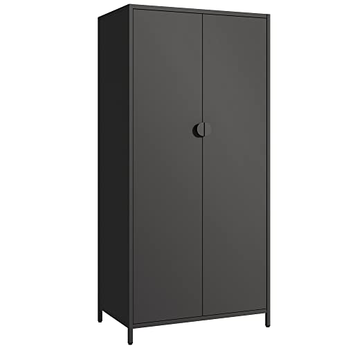 MIOCASA Steel Storage Cabinet Metal Locker 2 Door Wardrobe Armoire Closet with Hanging Rod for Bedroom, Changing Room, Laundry Room, Office