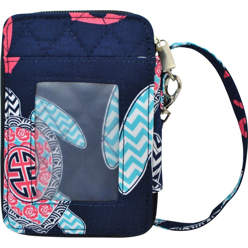 NGIL Sea Turtle Anchor Print Quilted Wristlet Wallet