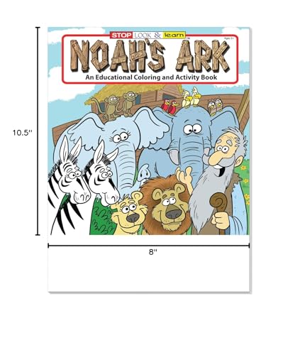 ZOCO - Noah's Ark - Religious Coloring Books (25 Bulk Pack, Without Crayons) - Christian Activity Books for Kids - Sunday School Crafts