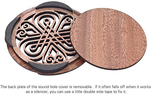Guitar Wooden Soundhole Sound Hole Cover Block Feedback Buffer Mahogany Wood for EQ Acoustic Folk Guitars 7 B