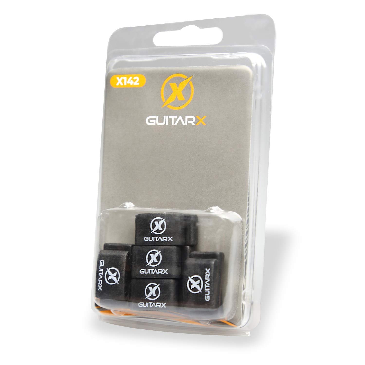 GUITARX X142 - Headstock Rubber Guitar Pick Holder (5-Pack) Pickholder For Guitar, Bass, Ukulele, Banjo And Mandolin - Placed Between 3rd and 4th Strings on Head Stock