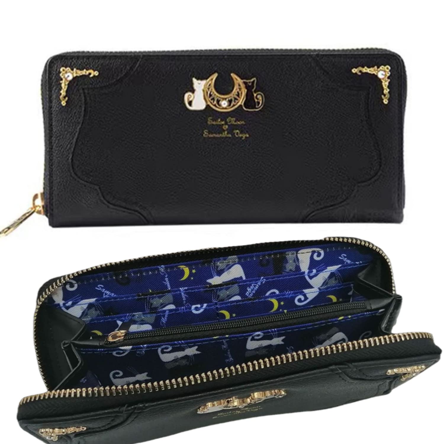 Buxomigrl Girls Moon Wallet Zipper Purse Anime Print PU Leather Credit Card Holder Bag