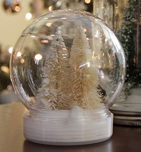 Bulk Case Pack of 24 - Clear Plastic Water Globe Snow Globes with Screw Off Cap, 4 Inch Diameter, Great for DIY Snow Globes