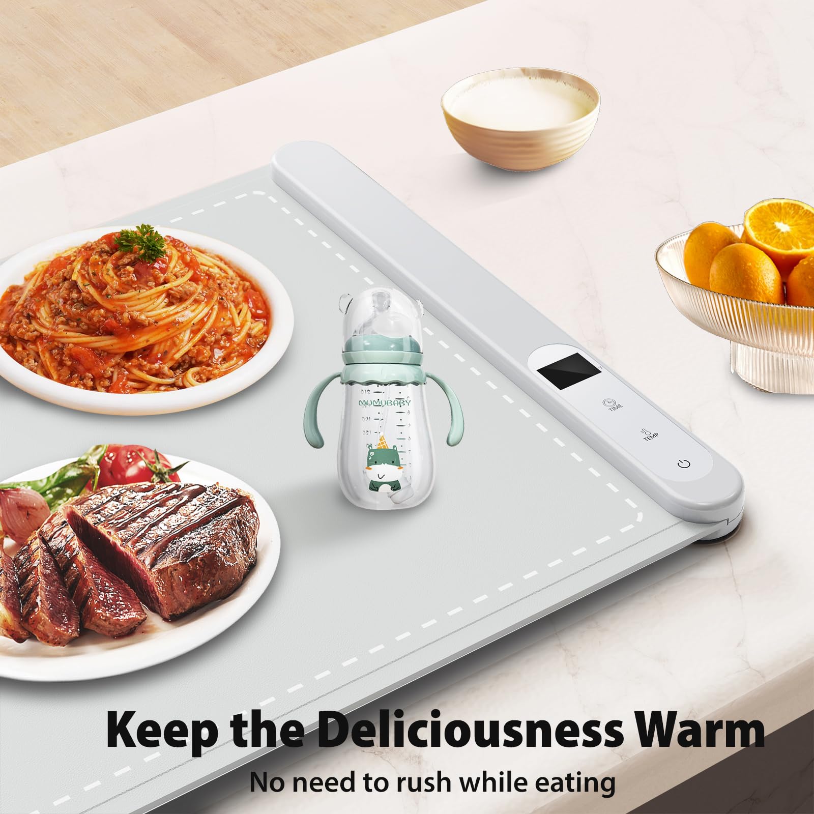 Electric Warming Tray, Food Warming Mat with 3 Level Temperature Settings & 6 Hours Timer, Full Surface Heating Mat Foldable Food Warmers Roll Up Food Warmers for Parties Buffet, Daily Use