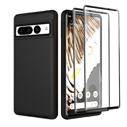 Google Pixel 7 Pro Case with Screen Protector, Dual Guard Shockproof Protection Military Grade Heavy Duty Dual Layer Case for Google Pixel 7 Pro (Black)