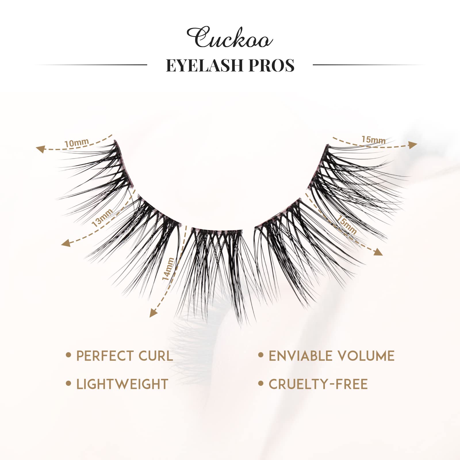 Cuckoo DIY Eyelash Extension Individual Lash 100 Clusters Volume Lashes Set, 3D Effect Glue Bonded Band Individual Lashes, False Eyelashes Extension Natural Look