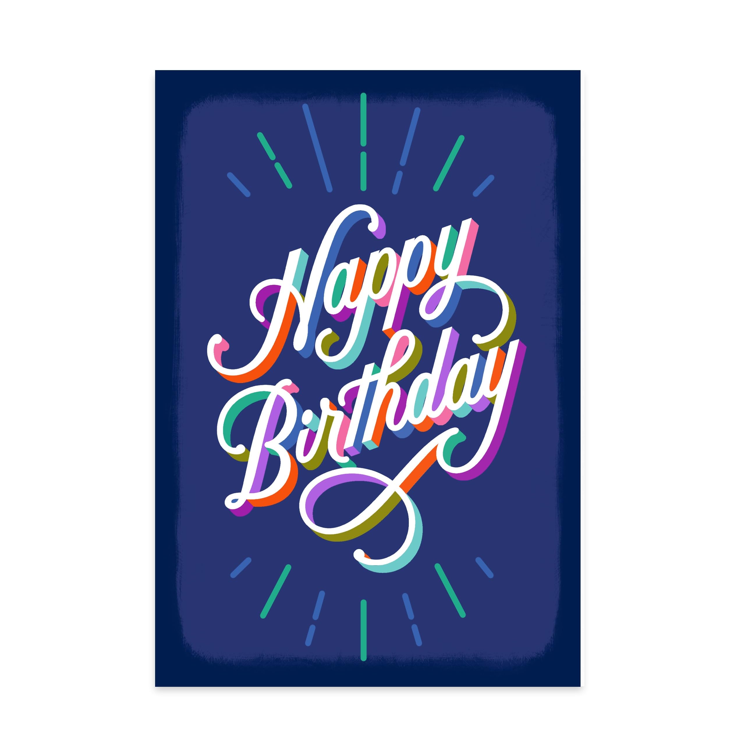 Hallmark Business Bulk 25 Pack Corporate Birthday Cards for Employees (Colorful Letters on Blue), 5 x 7 Cards, Message Inside, Envelopes Included