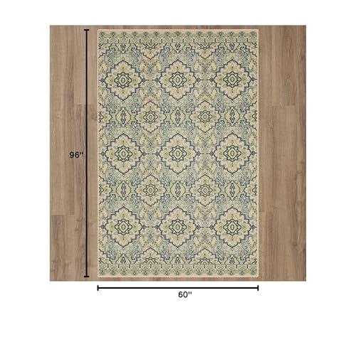 Mohawk Home Woodbridge Santa Ana Floral Printed Area Rug, 5'x8', Tan