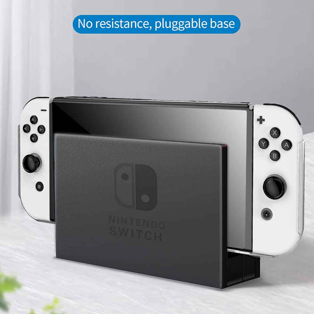 Clear Case Compatible with Nintendo Switch OLED Model, hard pc Case Compatible with Joy con OLED and Hard PC Cover for OLED Console,Protective Shell Accessories Protector Anti-Shock &Anti-Fall (clear)