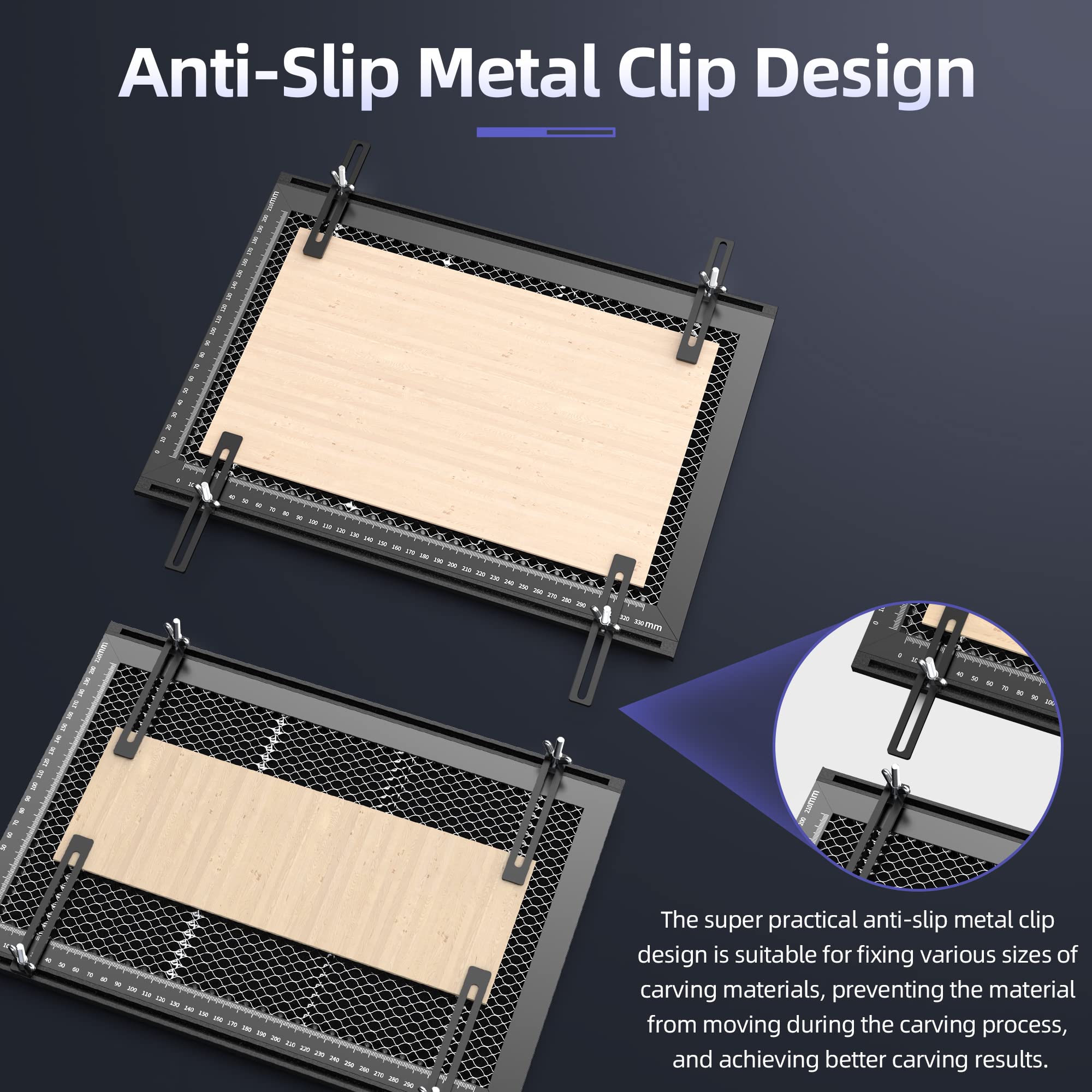 BURNLAB Honeycomb Laser Bed Honeycomb Working Panel Laser Cutting Honeycomb Working Table Board with Aluminum Plate for Fast Heat Dissipation and Table-Protecting,14.96 * 11.42inch