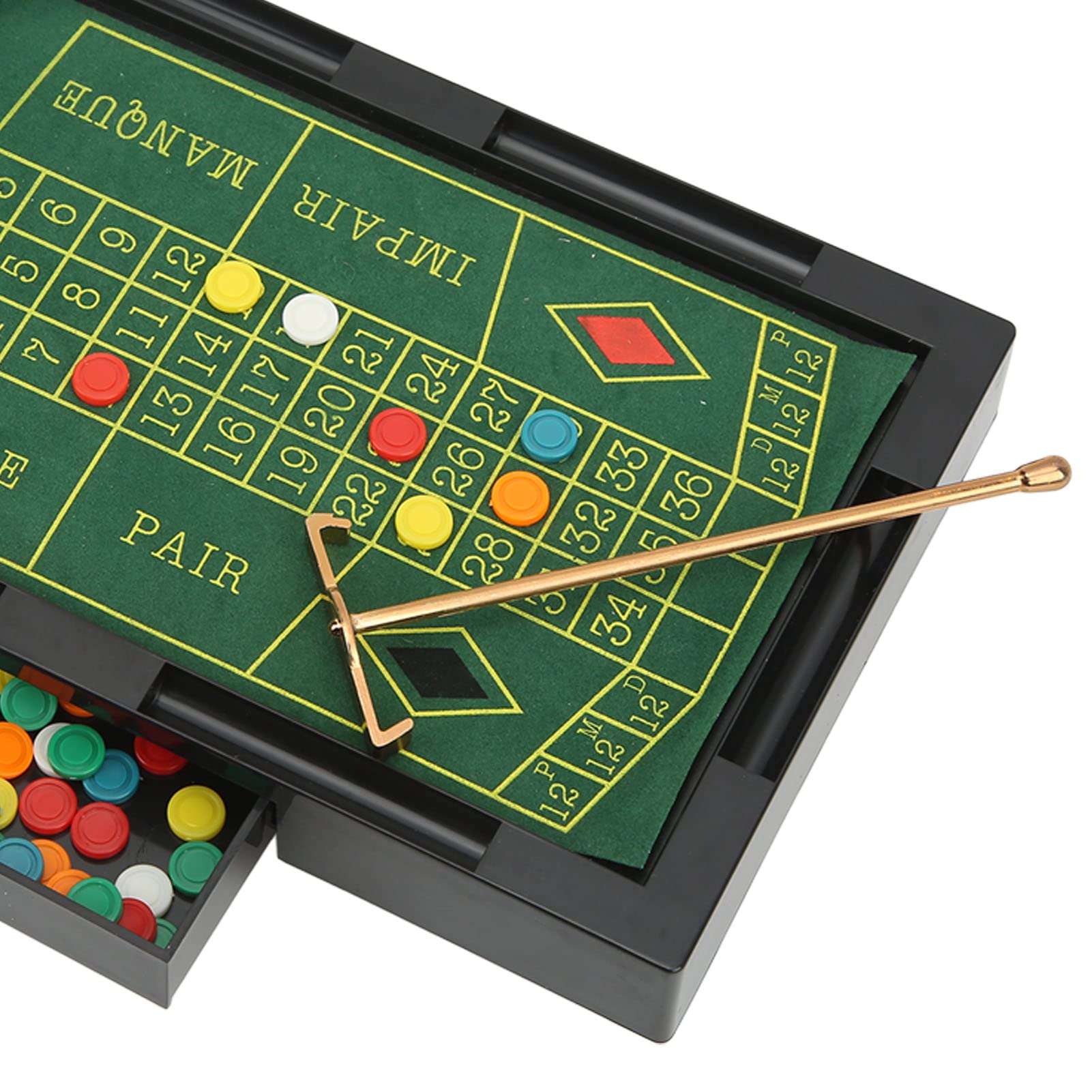 CUEI Roulette Wheel Game Set, Plastic Metal Durable Sturdy Table Felt Fun Exciting Multiplayer Party Games Set Gambling Supplies for Drinking Events Birthday Holiday