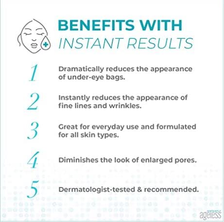 Instantly Ageless Facelift in A Box - Instant Eye Bag Remover Puffiness -1 Box of 25 Vials with Free Quest Skincare Jade Roller for Face- Instant Under Eye Bags Remover - Instant Wrinkle Remover
