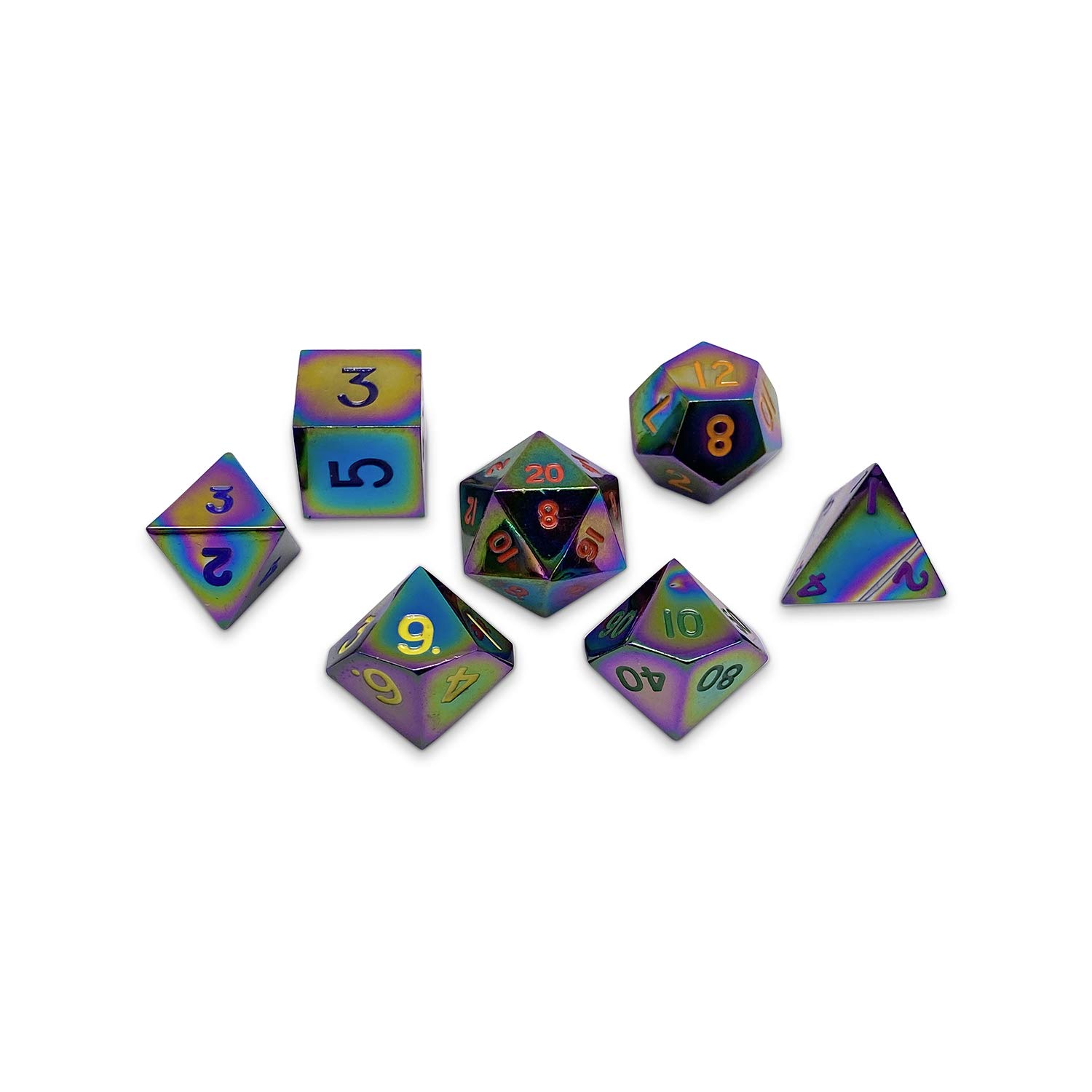Set of 7 BiFrost Full Metal Polyhedral Dice by Norse Foundry | RPG Math Games DND Pathfinder …