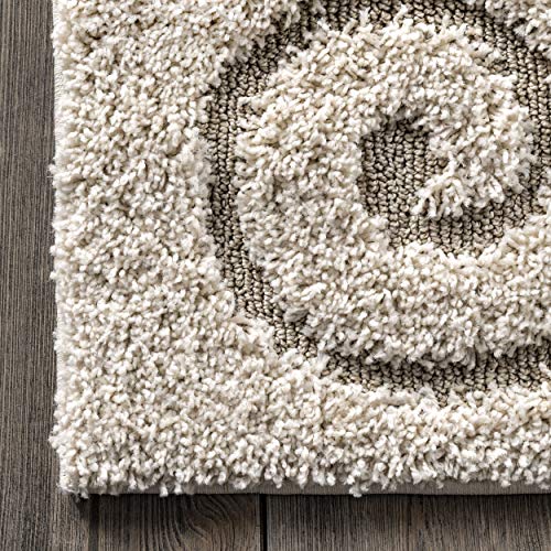 nuLOOM Maisha Contemporary Shag Area Rug, 7x9, Cream